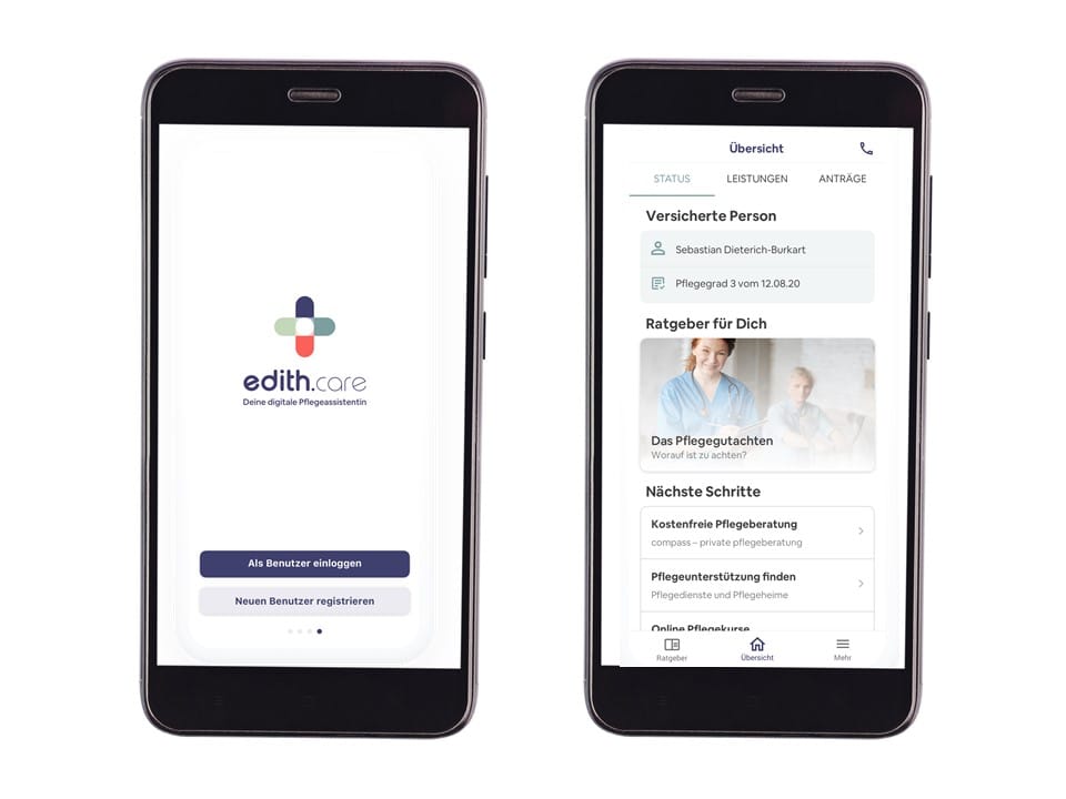 Pflegeleistungen per App beantragen mit edith.care - Health&Care Management